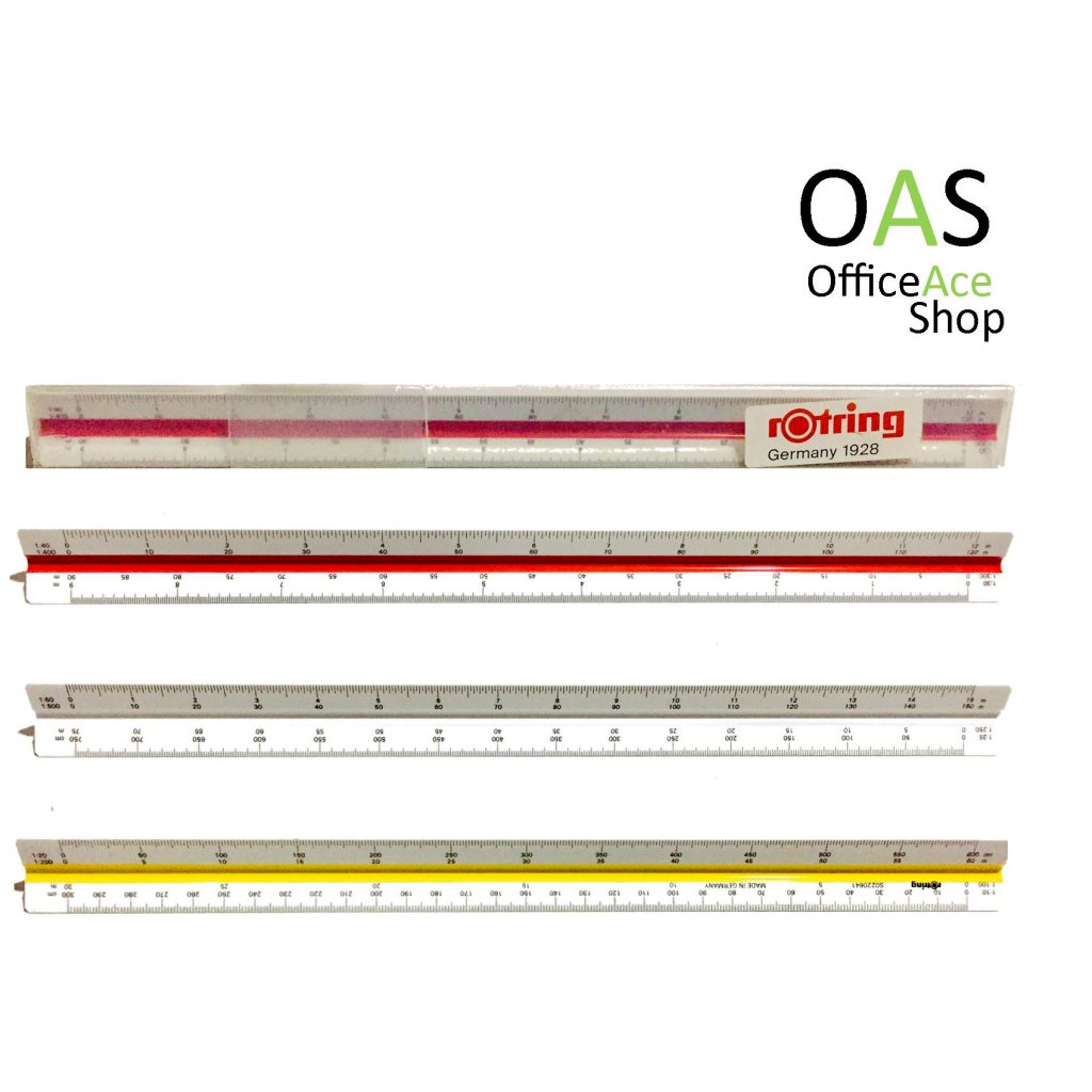 Rotring Triangular Scale Ruler ร็อตตริ้ง สเกลสามเหลี่ยม [1:10 1:20, 1: ...