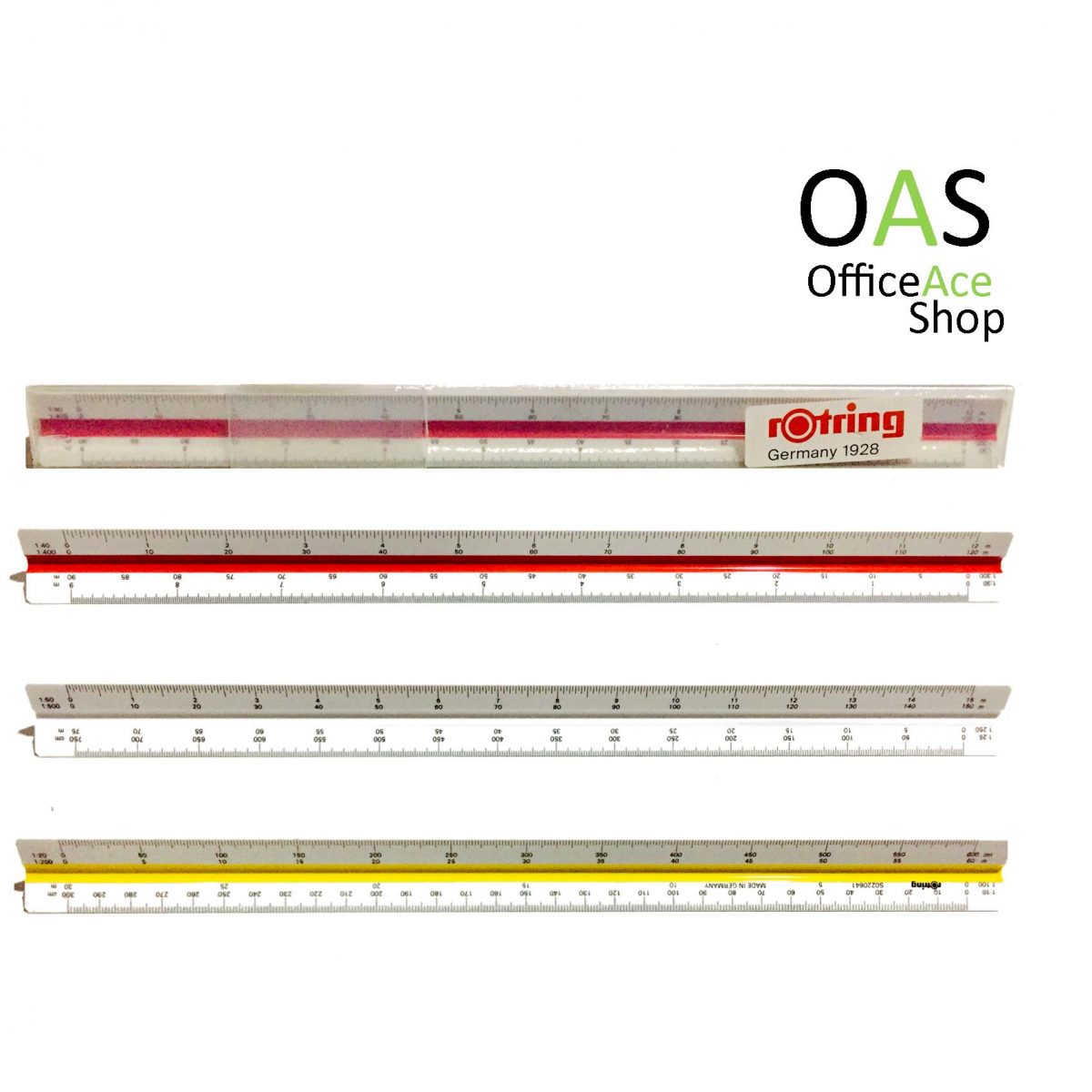 Rotring Triangular Scale Ruler ร็อตตริ้ง สเกลสามเหลี่ยม [1:10 1:20, 1: ...