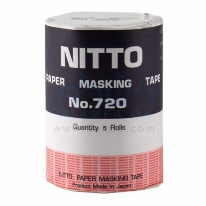 Nitto Paper Masking Tape เทปกาวย่น (แพ็ค5ม้วน) 18 mm x18 m