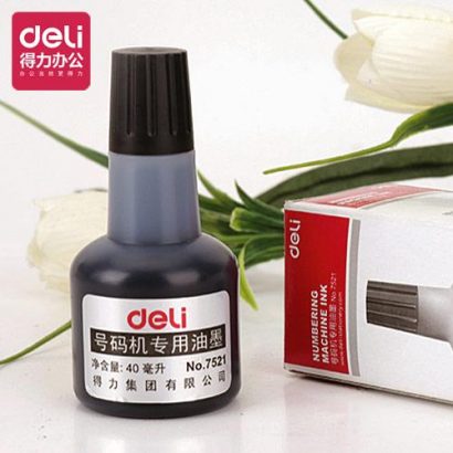 Deli #7521 Numbering Machine Ink หมึกเครื่องตีเบอร์ 40ml
