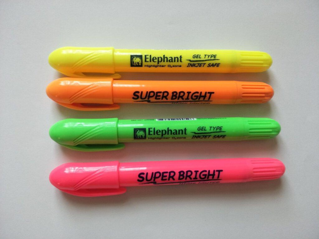 ELEPHANT Super Bright Highlighter ปากกาเน้นคำ ไฮไลท์เตอร์ ชนิดเจล Gel Type
