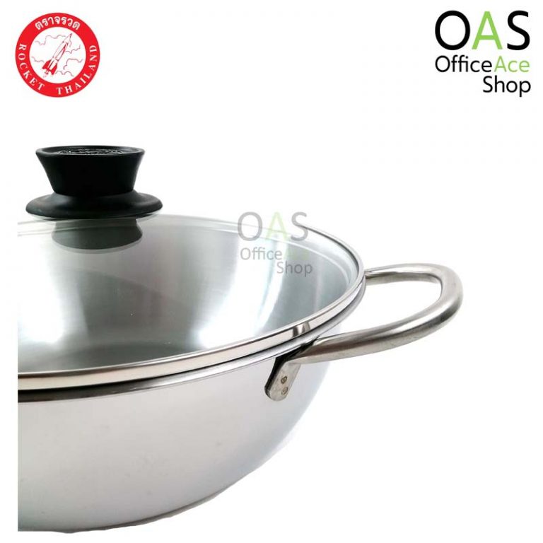 หม้อชาบู ROCKET Shabu Pot หม้อจิ้มจุ่ม หม้อสแตนเลส ฝาแก้ว ร็อกเก็ต 26 ซม
