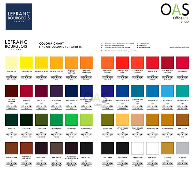 Oil Paint LEFRANC BOURGEOIS PARIS สีน้ำมัน สีน้ำมันละเอียด 40 มล.