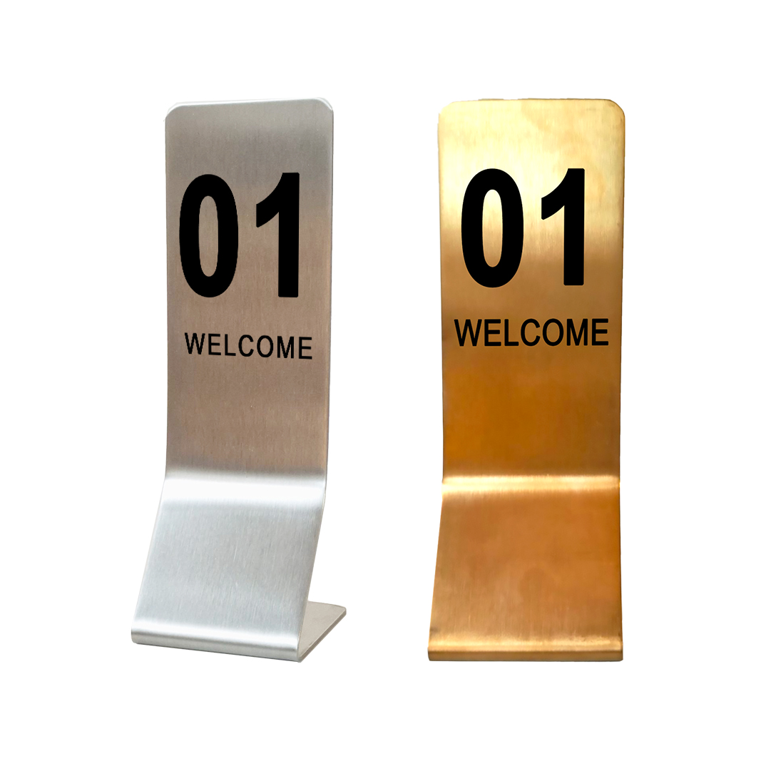 Table Number Stainless Steel Desk Sign ป้ายเลขโต๊ะ เบอร์โต๊ะ ตัวเลข ...