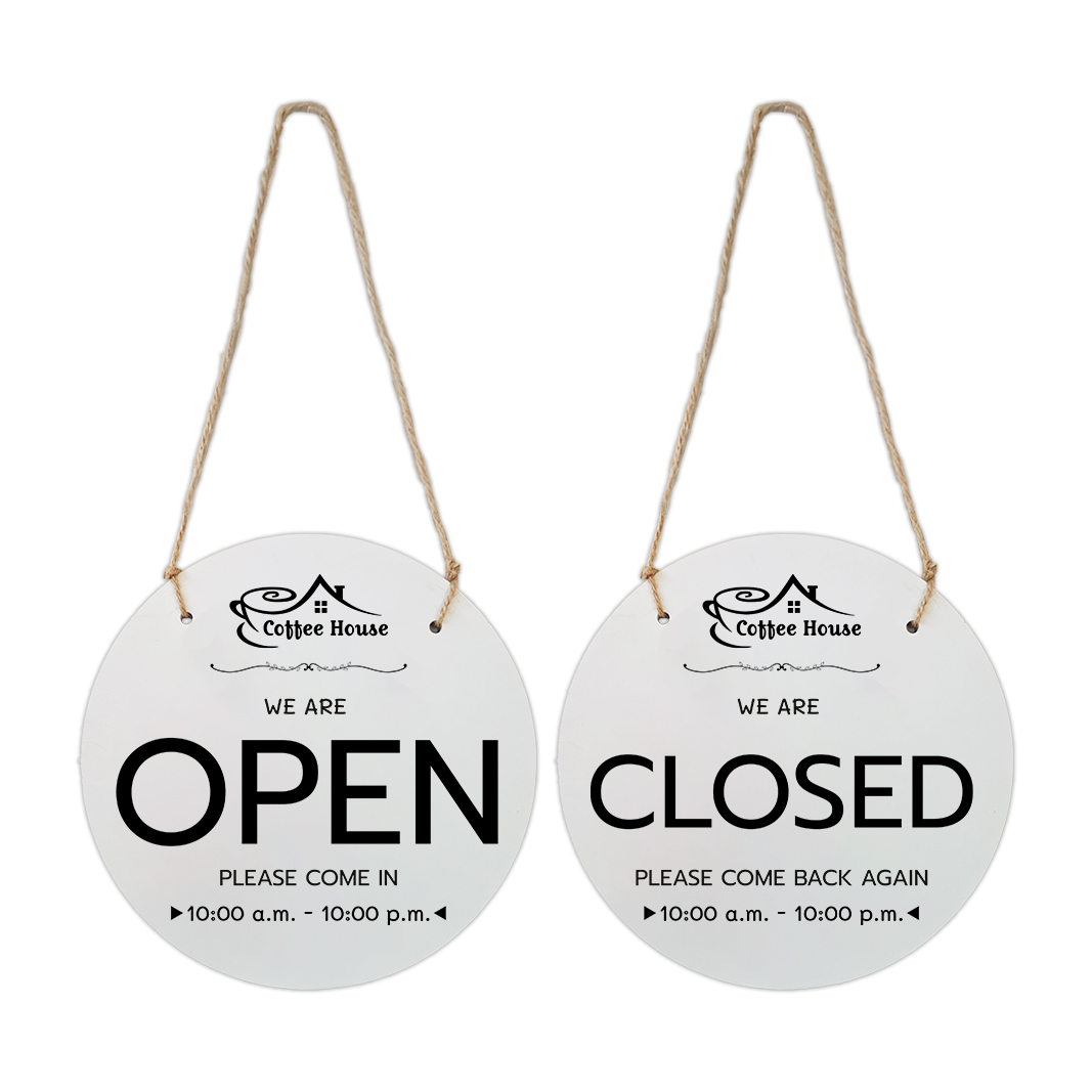 Custom 2-side Hanging Sign ป้ายเปิดปิดร้าน ป้ายเปิดร้าน OPEN-CLOSED ...