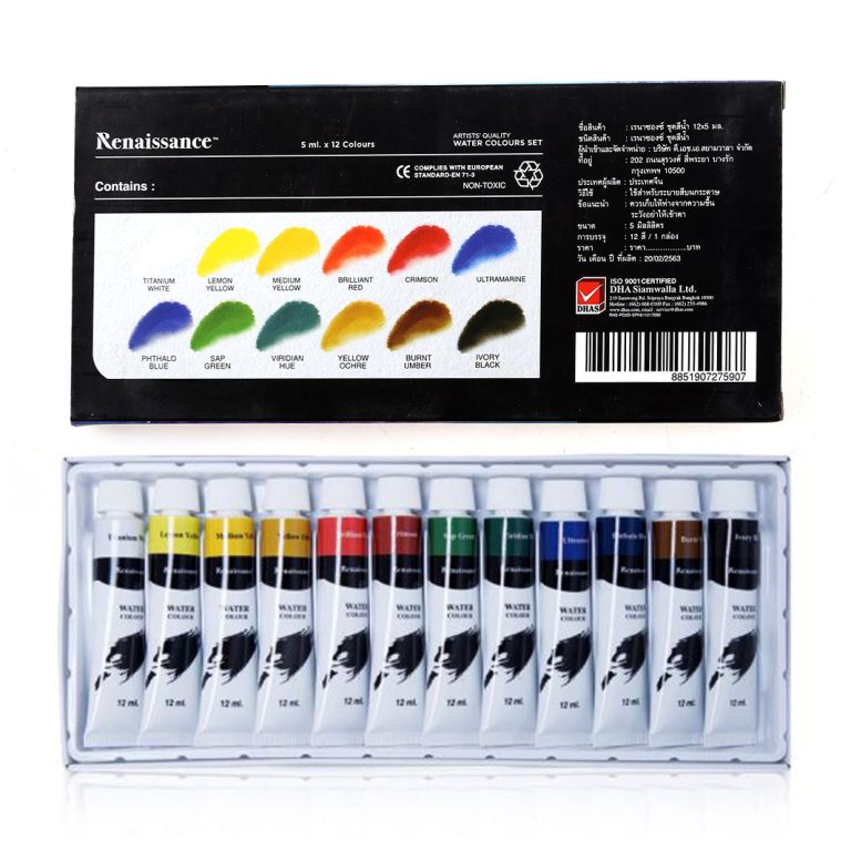 RENAISSANCE Artists' Quality Water colour set ชุดสีน้ำ 12 สี เรนาซองซ์ ...
